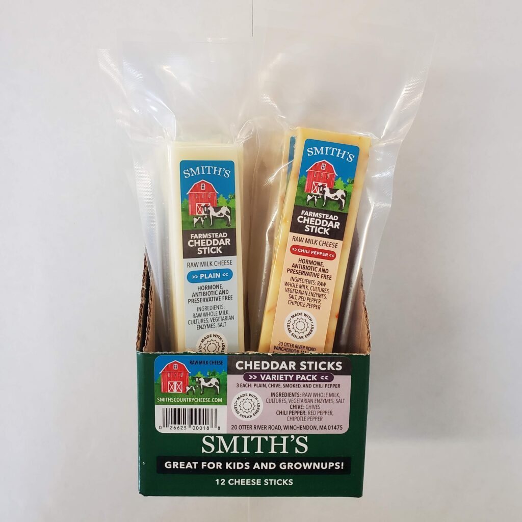 12-Count Variety Pack Cheddar Cheese Stick Box - Smith's Country Cheese
