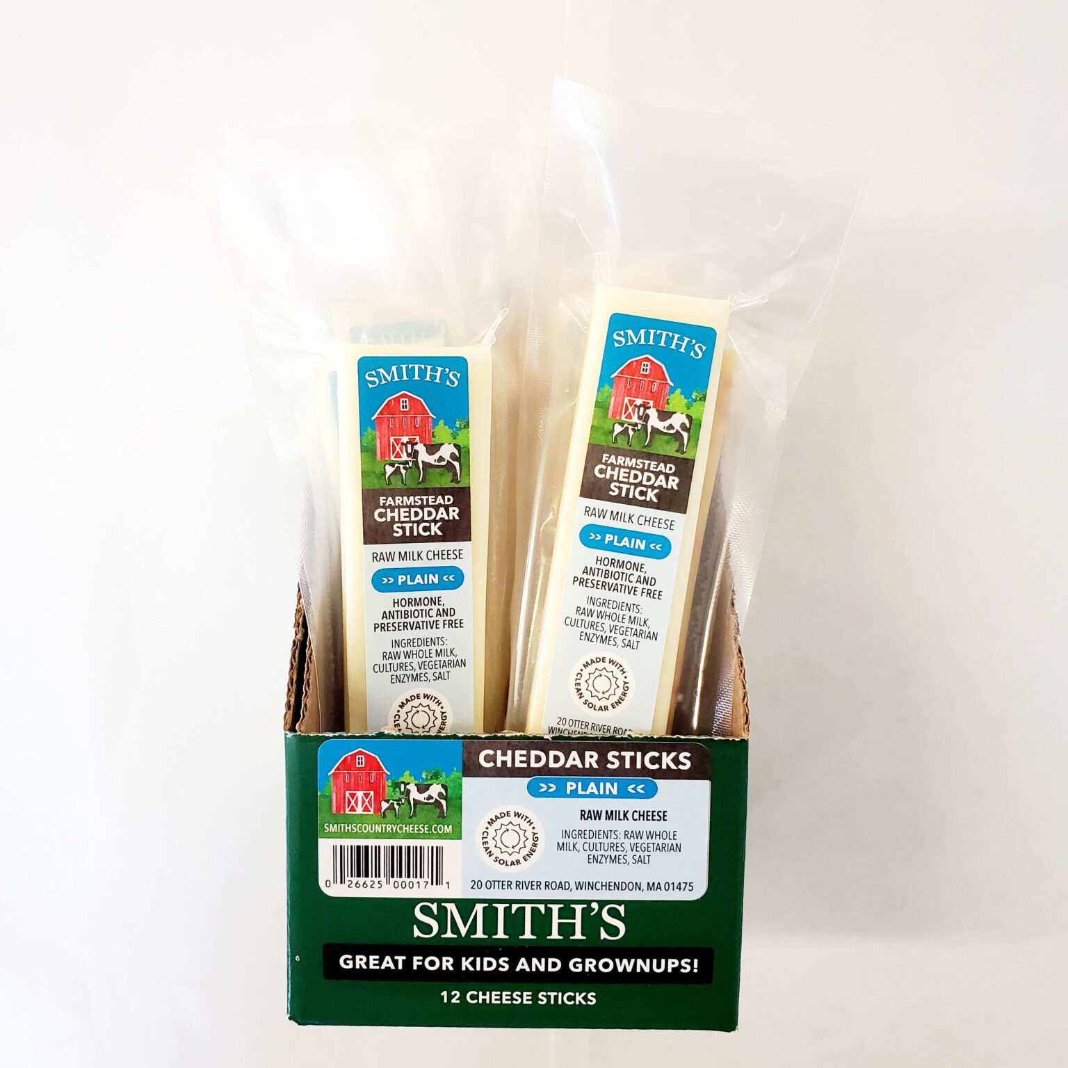 Plain Cheddar Cheese Stick Box - Smith's Country Cheese